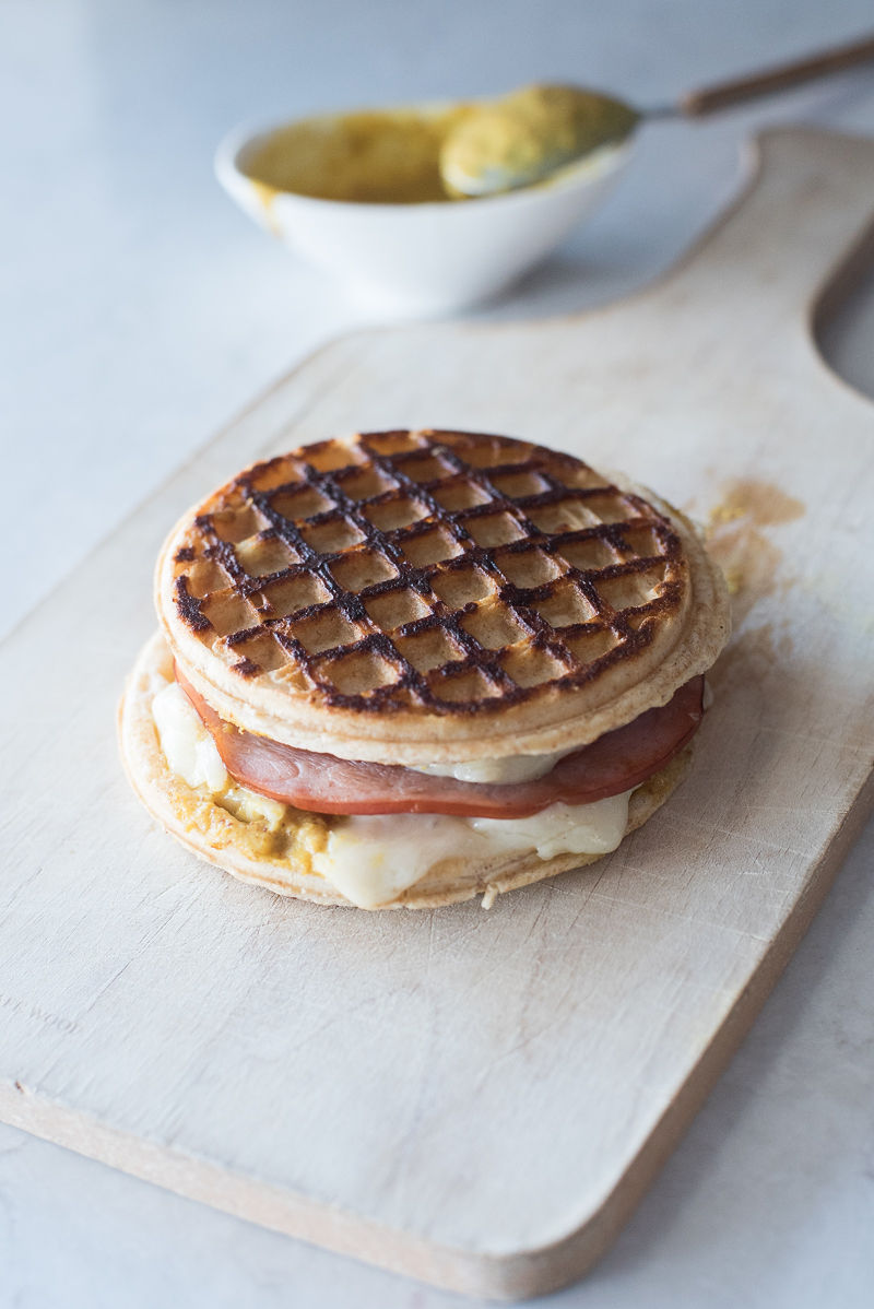 (Frozen) Waffle Grilled Ham and Cheese - Mountain Mama Cooks