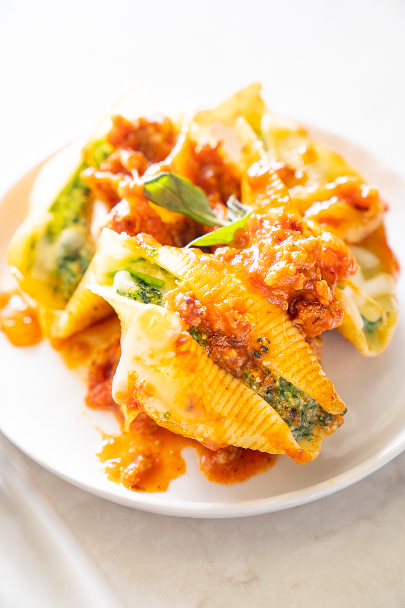 Stuffed Shells with Meat Sauce - Mountain Mama Cooks